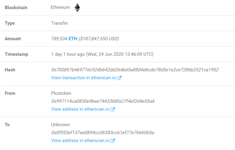 PlusToken ETH Scam Worth $180 Million Is On The Move – Cryptocurrency ...