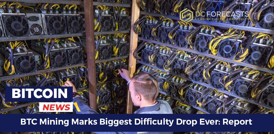 BTC Mining Marks Biggest Difficulty Drop Ever: Report